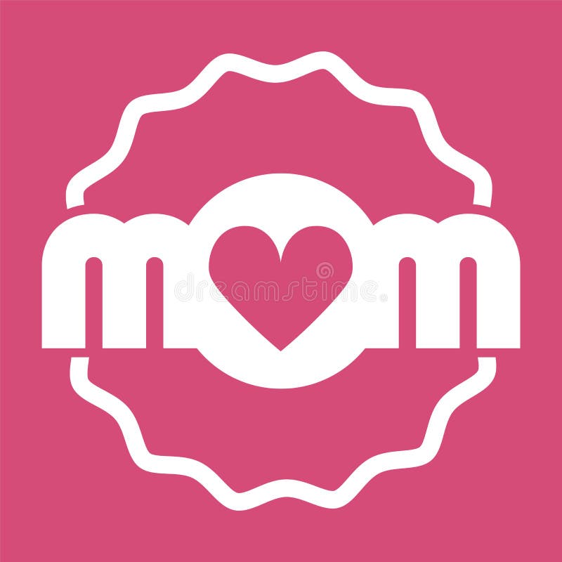 Colorful Mom Emblem. Vector Design Elements for Greeting Card and Other ...