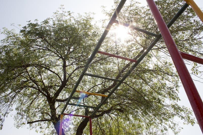 Colorful Monkey Bars Below the Sunlight Stock Image - Image of ...