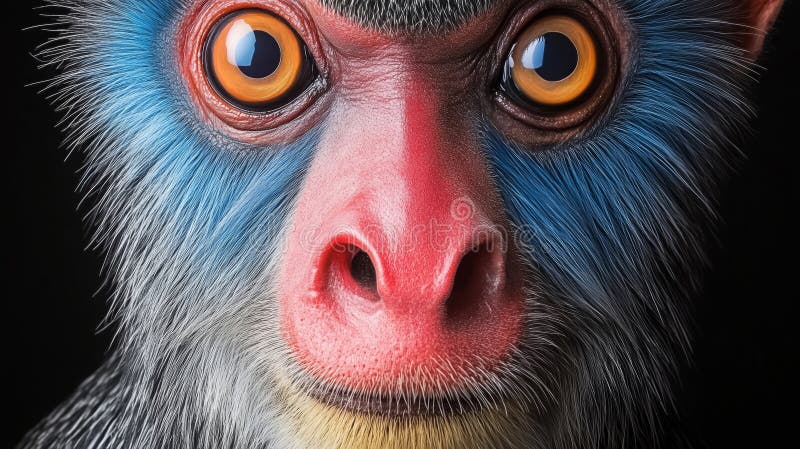Colorful Monkey Face Intense Eyes Fur Texture Stock Photos - Free ...