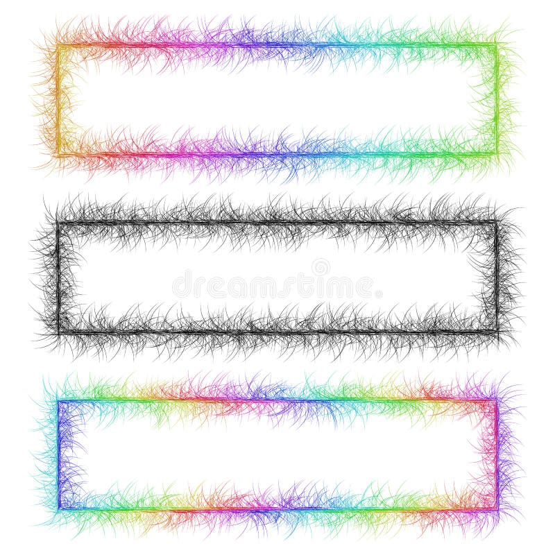 Colorful and Monochrome Sketch Banner Frame Set Stock Vector ...