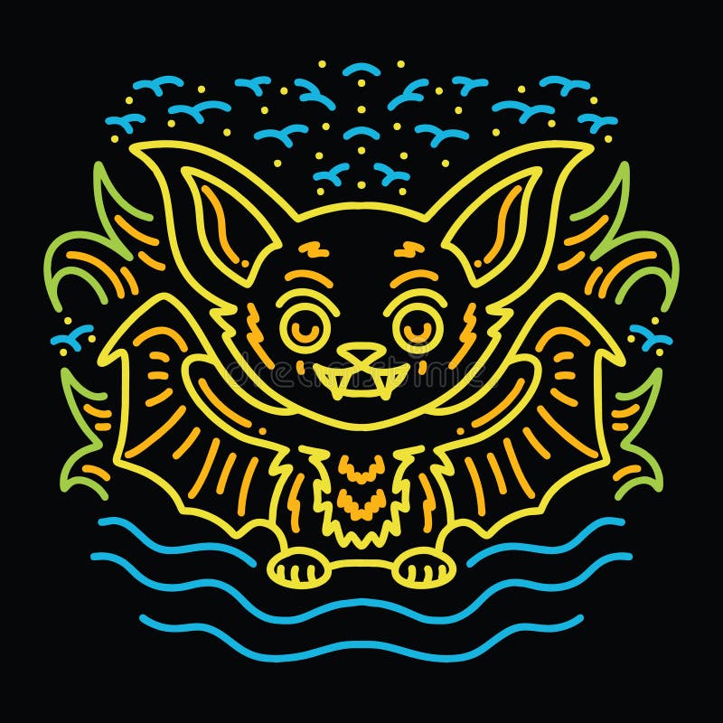 Colorful Monoline Bad Vector Illustration Emblem Stock Vector ...