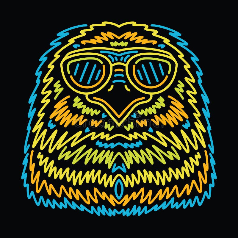 Colorful Monoline Eagle Vector Illustration Emblem Stock Vector ...