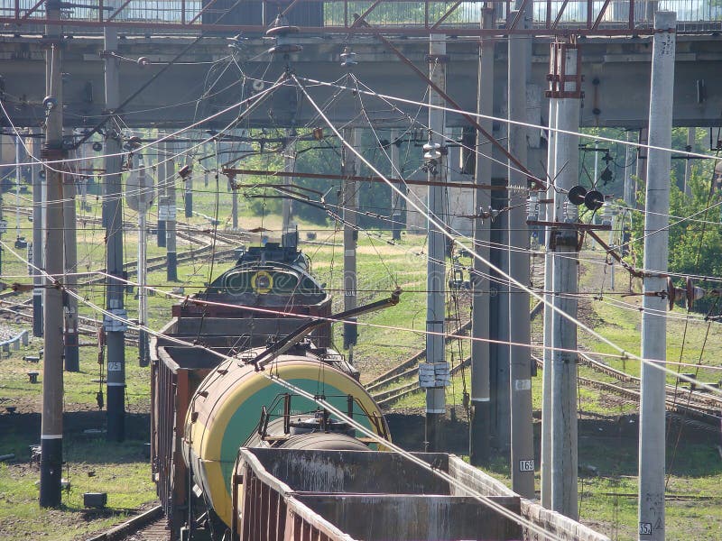 A Colorful Monorail Train on an Elevated Track, Surrounded by ...