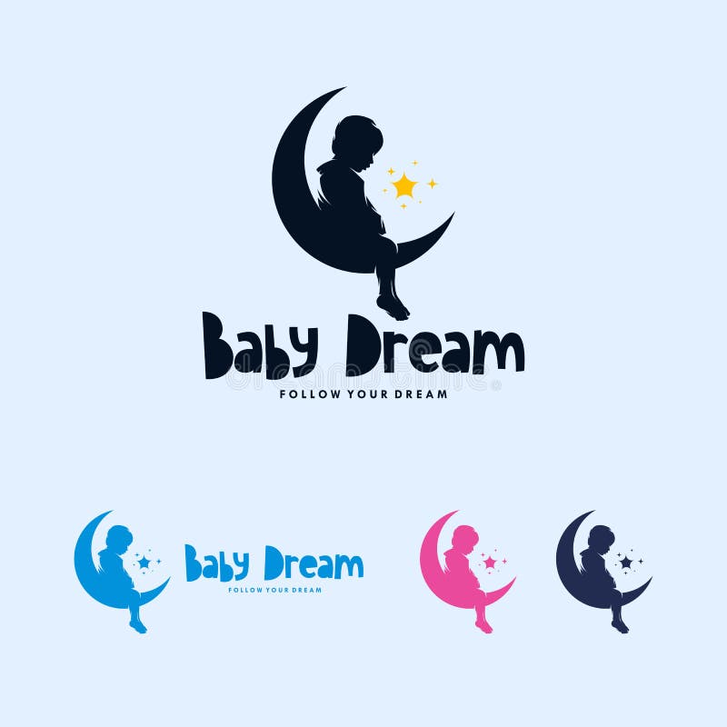 Moon Baby Logo Mom And Baby Logo Design Vector Stock Vector