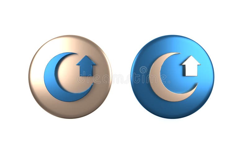 Colorful Moon Icon Isolated on White Background. Circle Button Stock ...