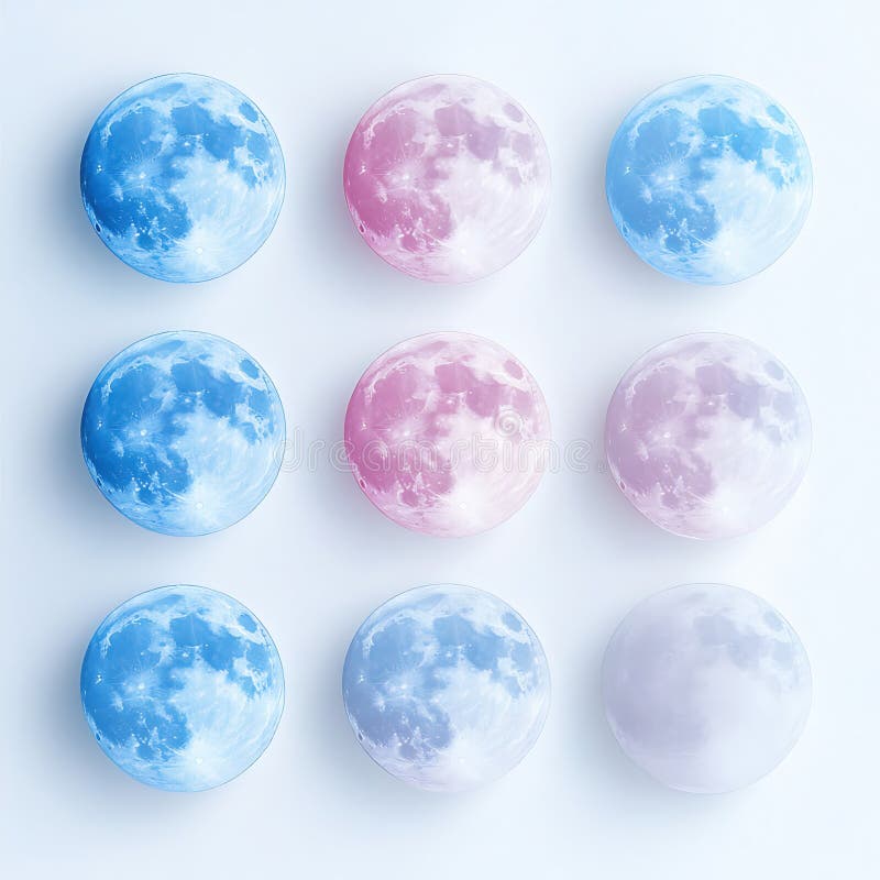 Colorful Moon Patterns for Creative Designs Stock Photo - Image of ...