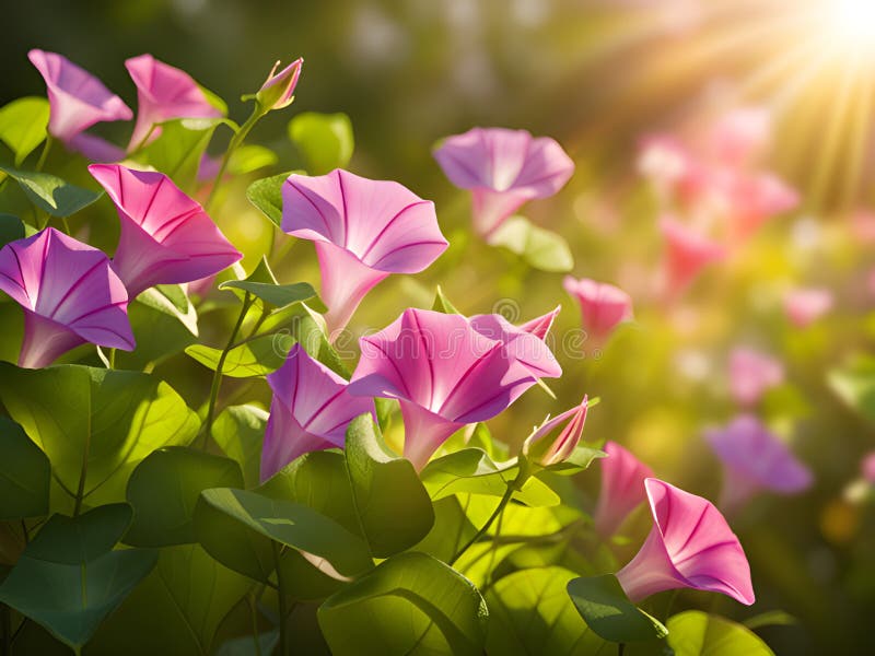 Colorful Morning Glory Flower in the Garden, Ai Generated Stock ...