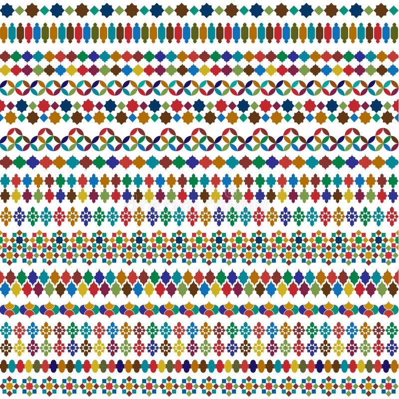 Moroccan Border Patterns stock vector. Illustration of border - 41652634