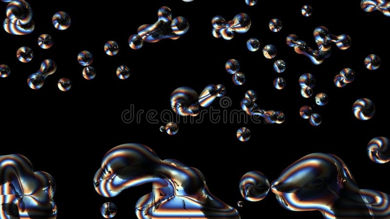 Colorful Morphing Metallic Blob Bubbles - 3D Illustration Stock ...