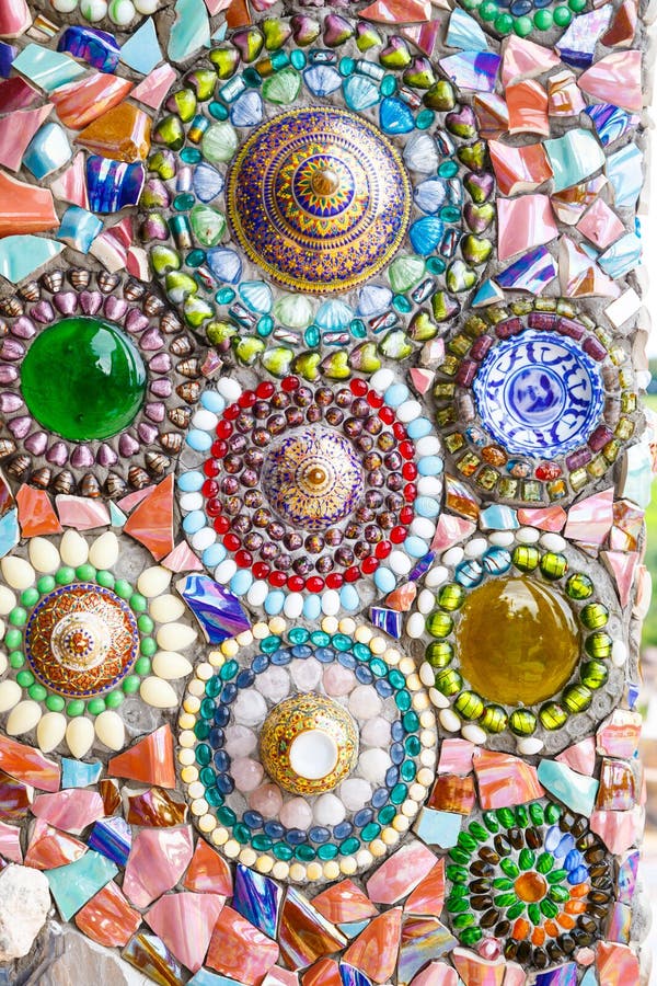 Colorful Mosaic Art Abstract Wall Background Stock Image - Image of ...