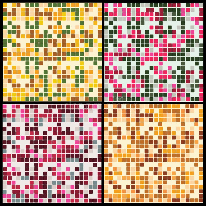 Set of Four Colorful Abstract Mosaic Backgrounds Stock Vector ...