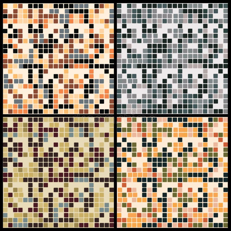 Set of Four Colorful Abstract Mosaic Backgrounds Stock Vector ...