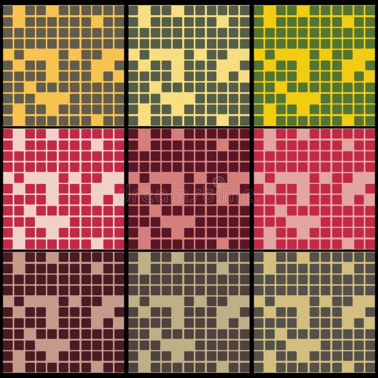 Set of Nine Colorful Abstract Mosaic Backgrounds Stock Vector ...