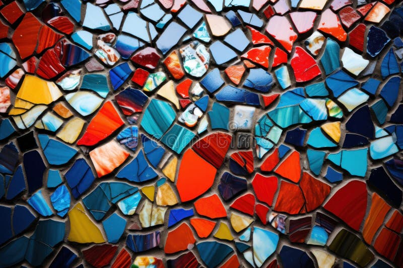 A Colorful Mosaic of Broken Tiles Stock Illustration - Illustration of ...