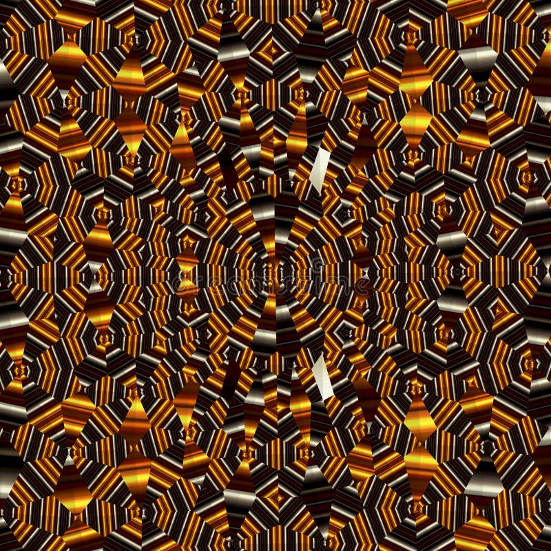 Colorful Mosaic with Metallic Patterns. Abstract Background Stock ...