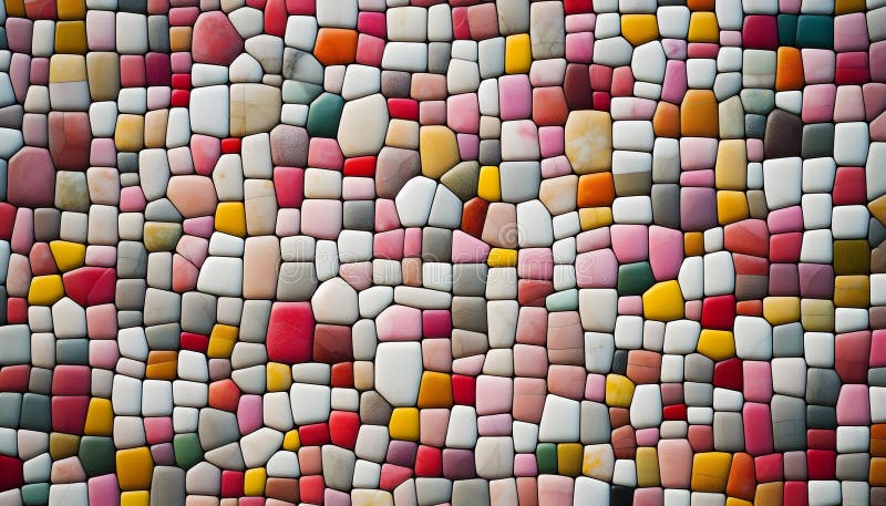 A Colorful Mosaic Pattern Consisting of Many Irregularly Shaped Tiles ...