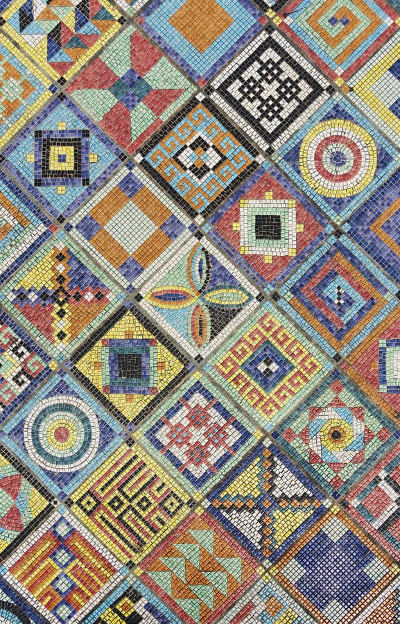 Colorful Mosaic Pattern on Wall Surface Stock Image - Image of ceramic ...