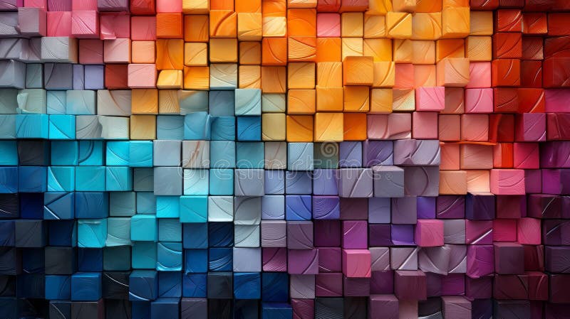 A Colorful Mosaic of Small Squares. Generative AI. Stock Illustration ...