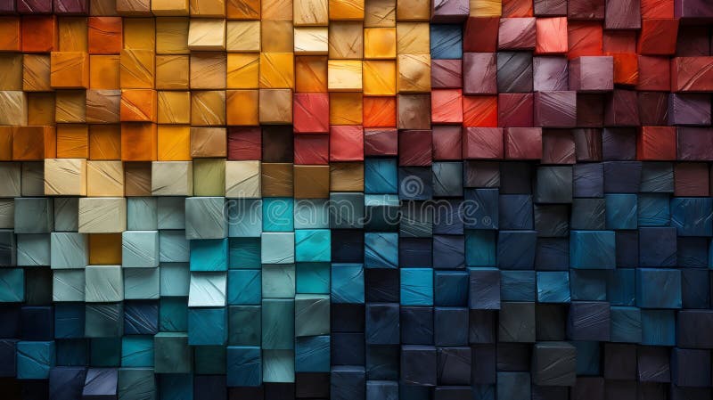 A Colorful Mosaic of Small Squares. Generative AI. Stock Illustration ...