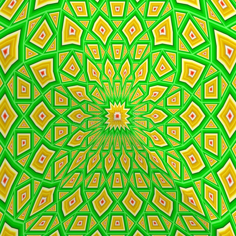 Colorful Mosaic with Symmetrical Patterns Stock Illustration ...