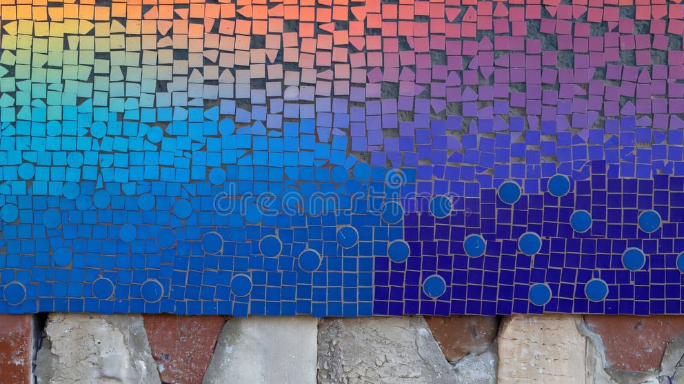 Colorful Mosaic Tile Pattern, Abstract Gradient High Quality Image ...