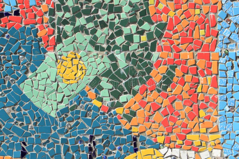 Colorful mosaic tiles wall stock photo. Image of modern - 91665736