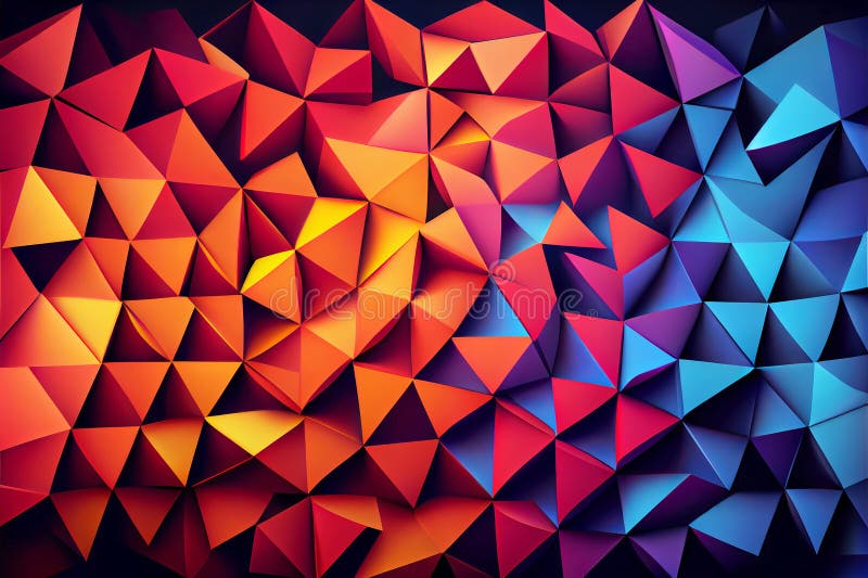 Colorful Mosaic Triangular Gradient Background. Generative AI ...