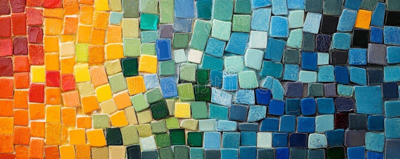 Colorful Mosaic Wall with Gradient Pattern, Abstract Art Concept Stock ...