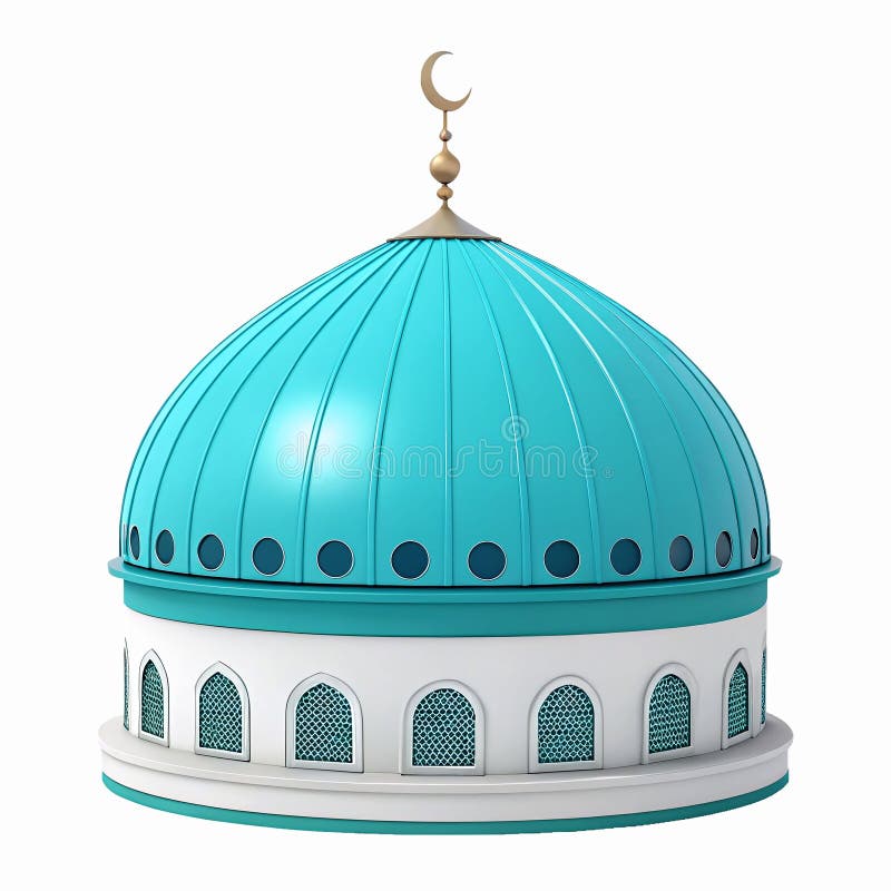 Colorful Mosque Dome with Crescent Moon Topped Turquoise Structure for ...
