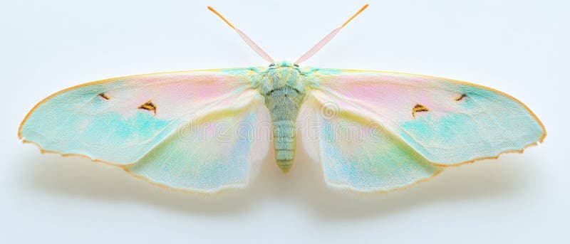 Colorful Moth Resting on a Light Background Stock Photo - Image of ...