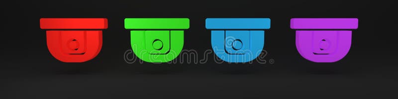 Colorful Motion Sensor Icon Isolated on Black Background. Minimalism ...
