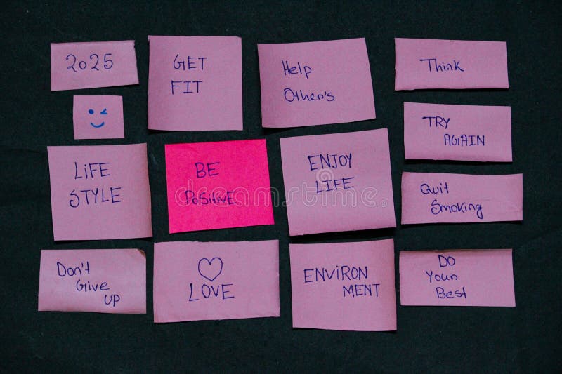 Colorful Motivational Sticky Note Stock Image - Image of darkness, book ...