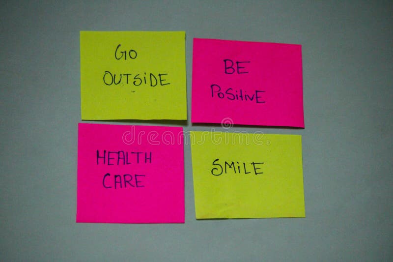 Colorful Motivational Sticky Note Stock Photo - Image of sign, yellow ...