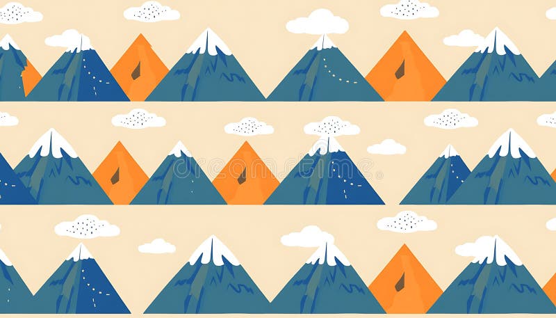 Colorful Mountain Range Pattern, Stock Photo - Image of texture, cute ...