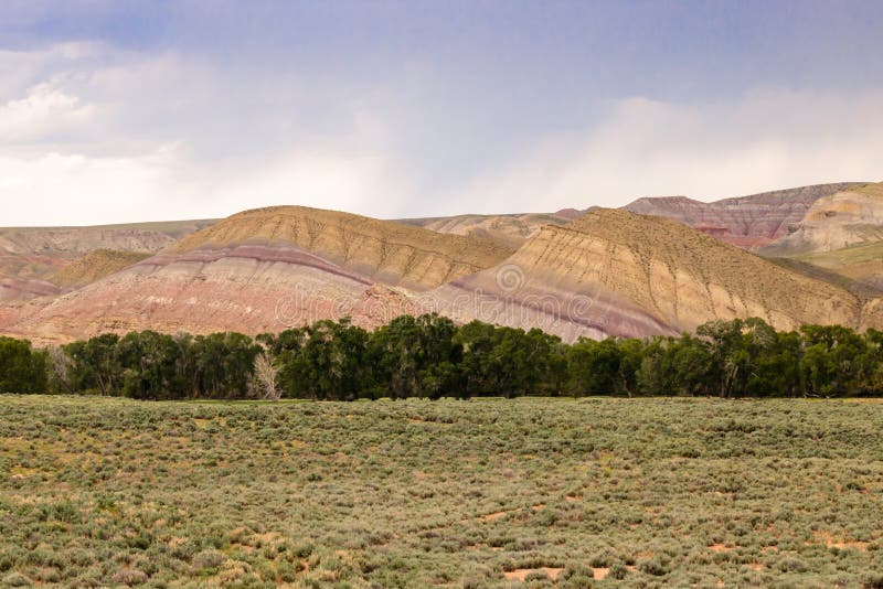 Colorful Mountains of Wyoming Stock Image - Image of landscape, layers ...