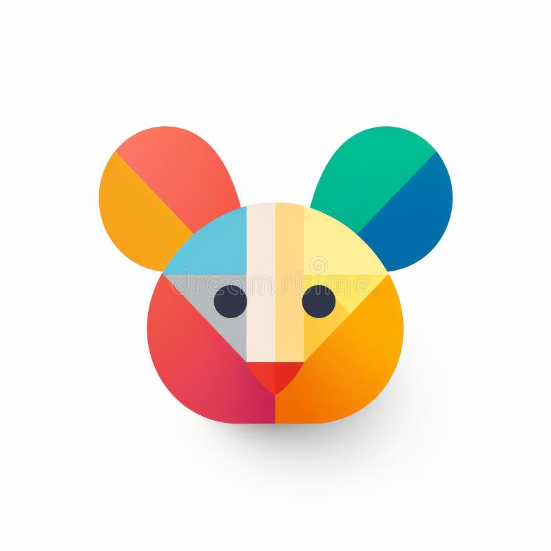 Colorful Mouse Face Logo with Multiple Filter Effect and Bauhaus ...