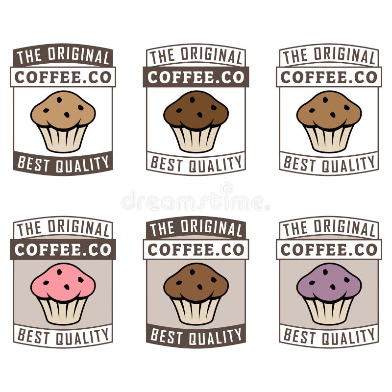 Colorful Muffin Icon with Text - Set 1 Stock Vector - Illustration of ...