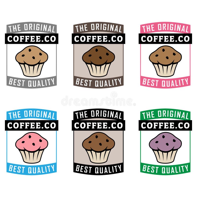 Colorful Muffin Icon with Text - Set 2 Stock Vector - Illustration of ...