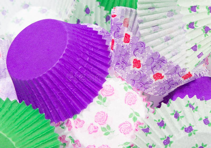 Colorful muffin tins. stock photo. Image of kitchen, pink - 60624800