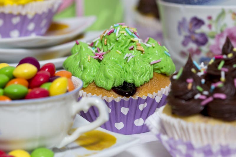 Colorful muffins stock image. Image of baking, colorful - 34549549