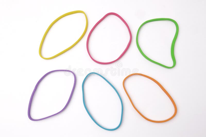 Colorful Multi Color Elastic Rubber Bands Isolated on White Stock Image ...