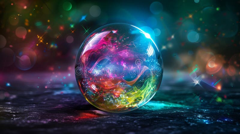 A Colorful, Multi-colored Ball with a Shiny, Reflective Surface Stock ...