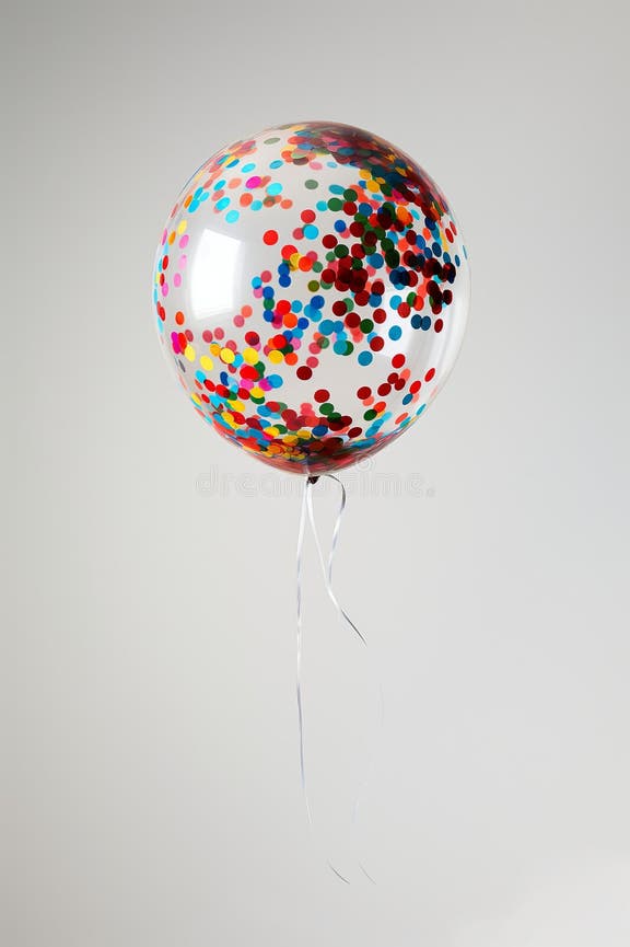 A Colorful, Multi-colored Balloon with a String Attached To it Stock ...