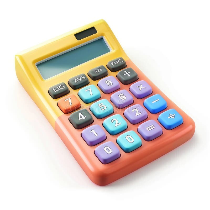 Colorful Calculator for Kids, Math Education Tool Stock Illustration ...