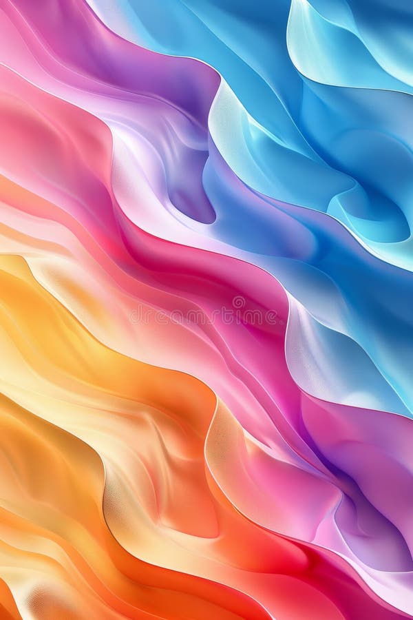 A Colorful, Multi-colored Piece of Fabric with a Wave Pattern Stock ...