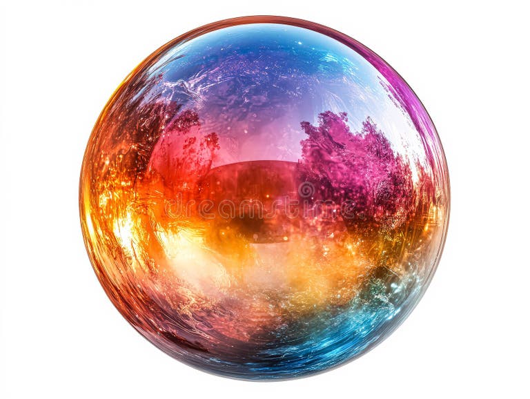 Colorful, Multi-colored Sphere with a Rainbow Reflecting Off of it ...