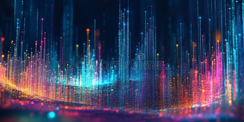 A Colorful, Multi-colored, and Very Long Line of Lights Stock ...