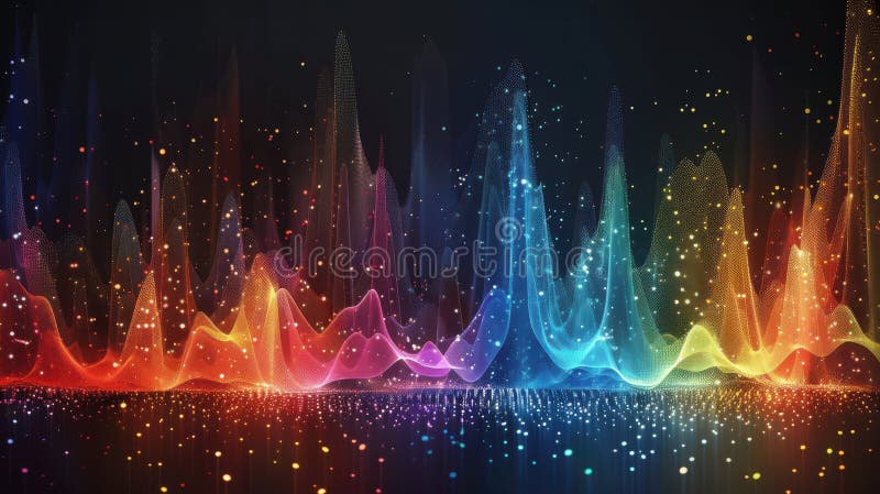 A Colorful, Multi-colored Wave of Light with a Rainbow Effect Stock ...