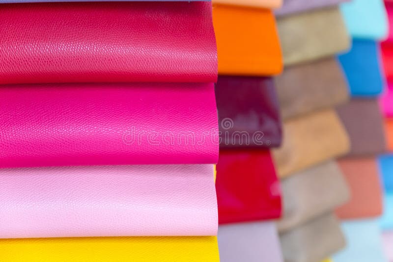 Colorful or Multi Colour Piece of Sample Leather Background Stock Photo ...