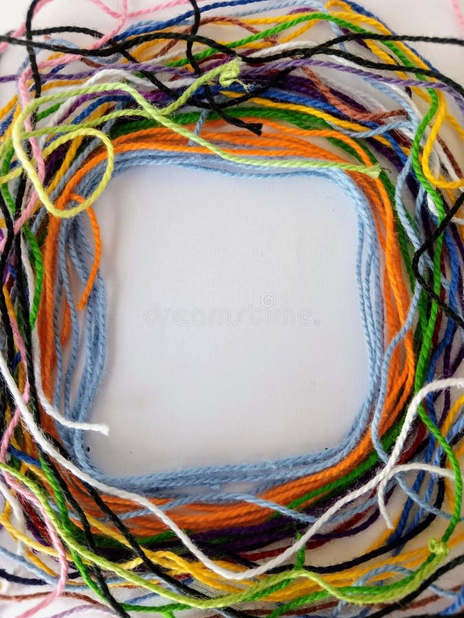 Colorful Multi Coloured Strings Border on a White Background Stock ...